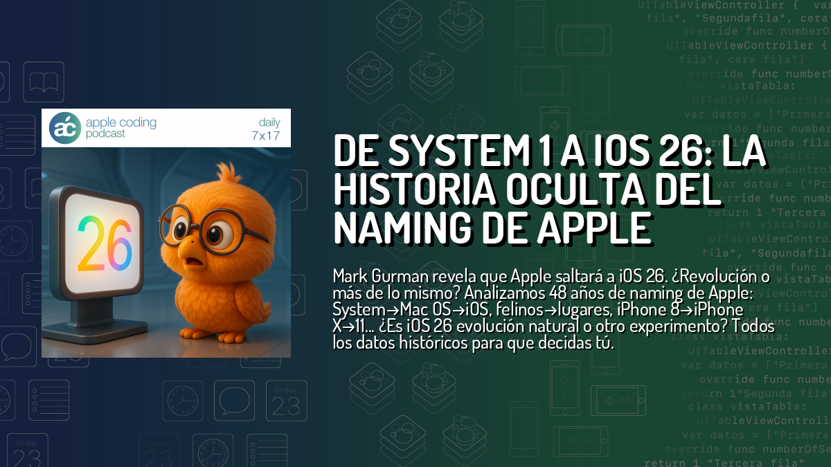 De System 1 a iOS 26: La Historia Oculta del Naming de Apple — Apple Coding Daily — Cuonda